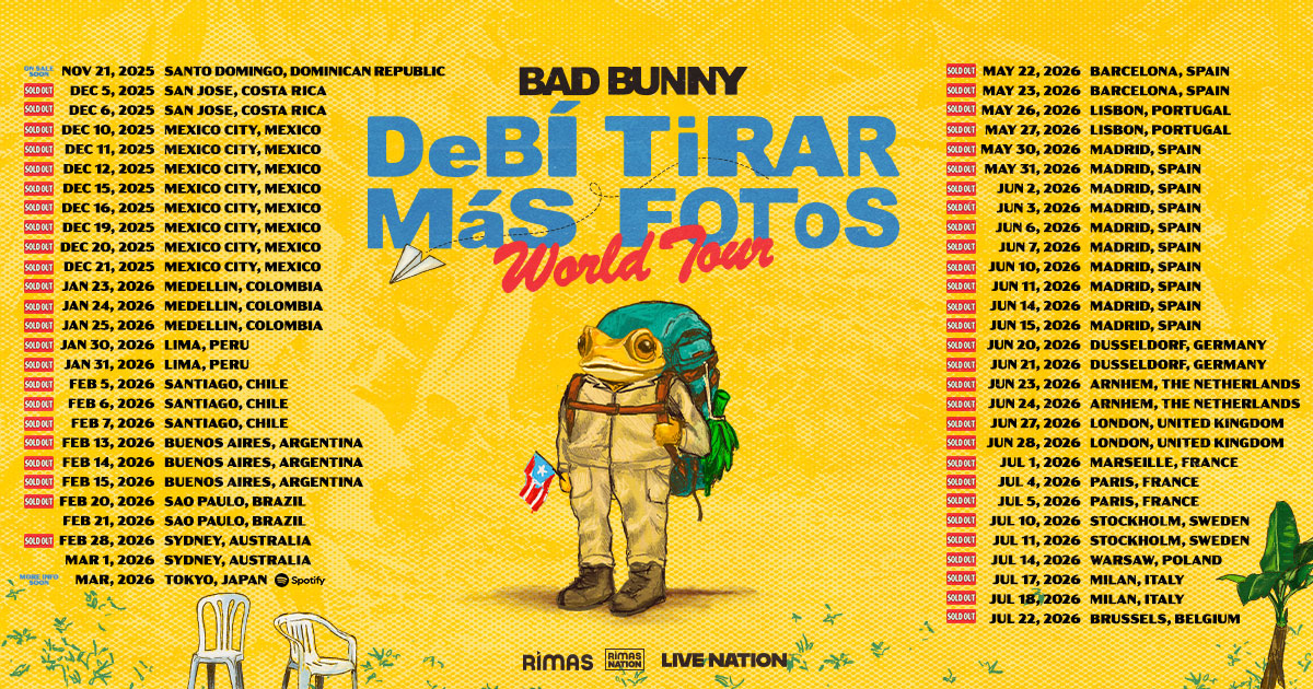 Bad Bunny redefines global touring with record-breaking “Debi TiRAR MáS ...