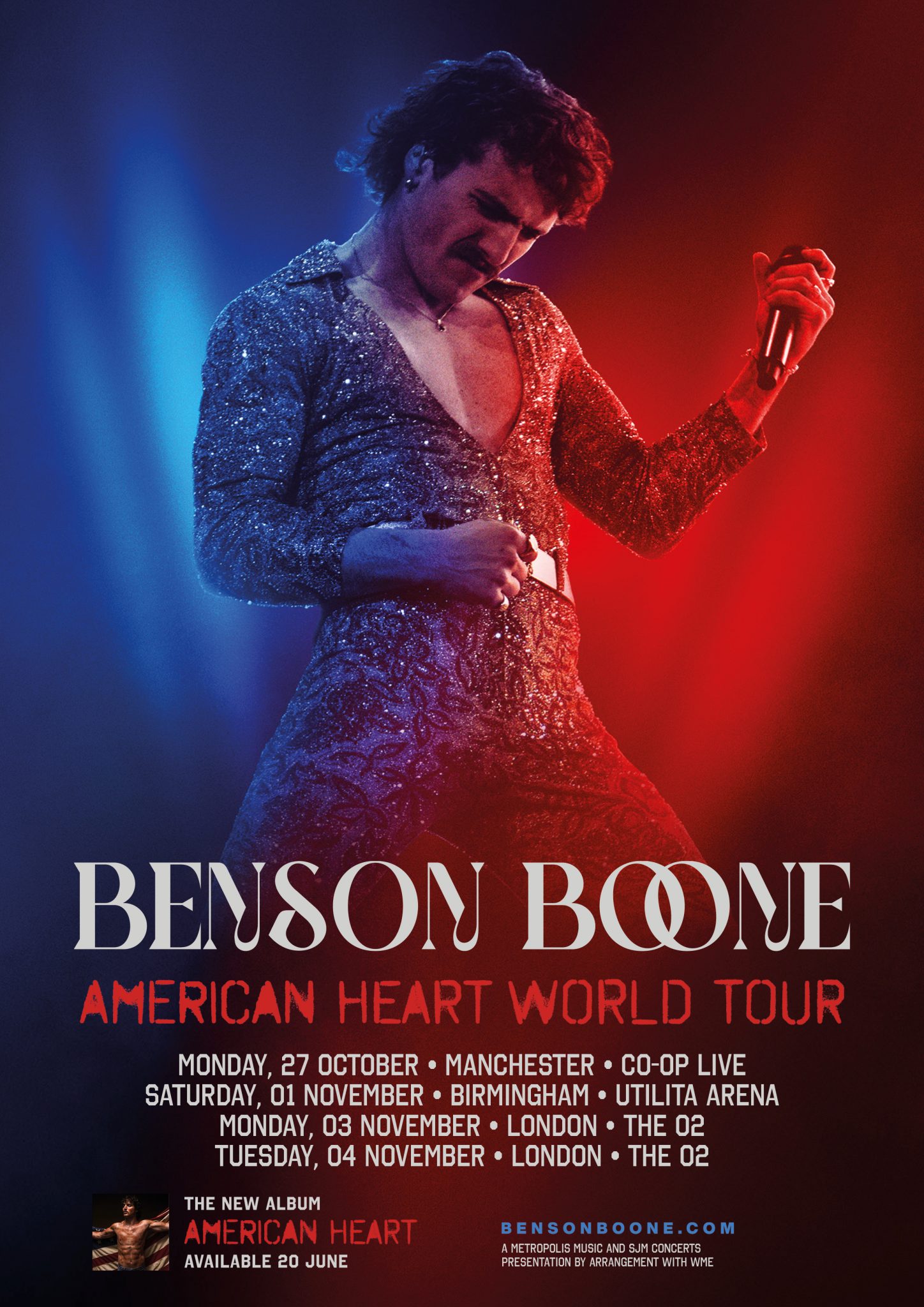 Benson Boone announces autumn 2025 ‘American Heart’ EU/UK Arena Tour ...